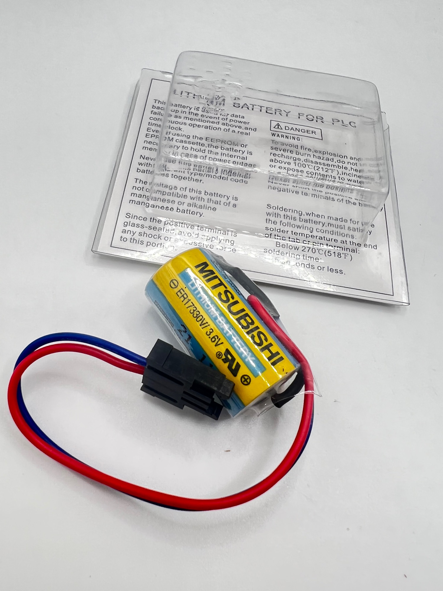 ถ่านPLC Mitsubishi ER17330V 3.6V A6BAT Lithium PLC Industrial Battery ...