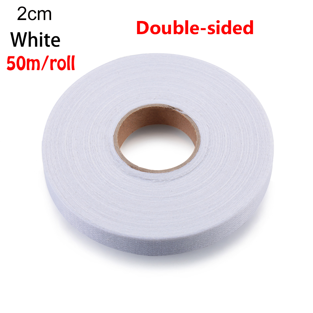 50 meters Double-sided Wonder Web Iron On Hemming Tape adhesive fabric Roll Clothes Sewing Turn ...