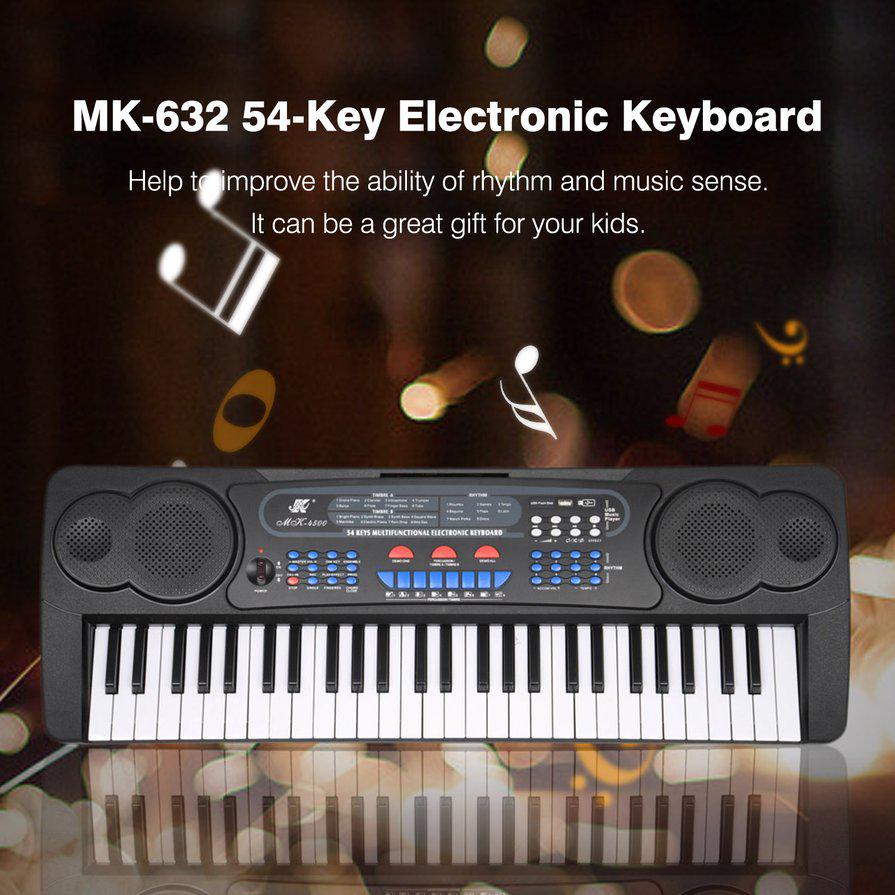 MK คีย์บอร์ด 54 คีย์มาตรฐาน (ดำ) รุ่น MK-632 54 key แถมฟรี !! สายสัญญาณ ...