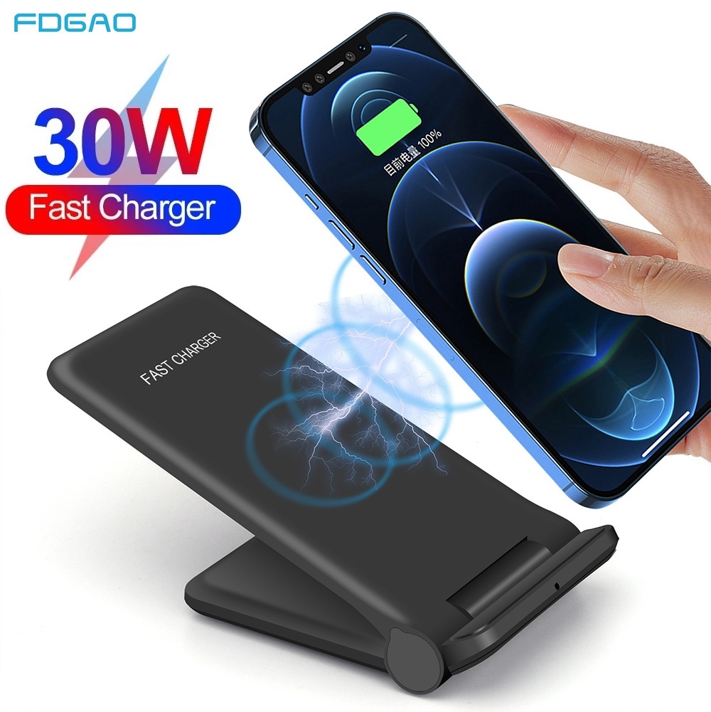 3 In 1 Qi Wireless Charger Stand for Apple Watch 6 SE 5 4 Airpods Pro 15W Fast Charging Dock ...