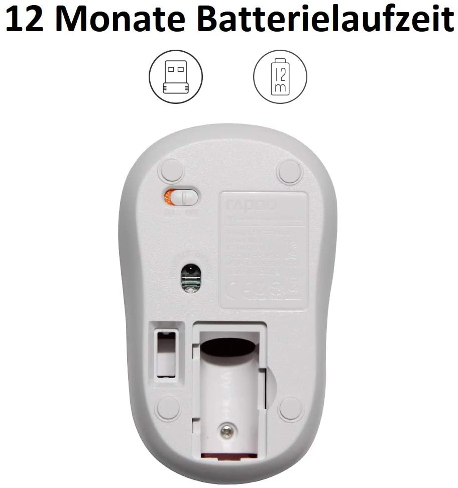 Rapoo M10 Plus 2.4GHz Wireless Optical Mouse (Red) เมาส์ไร้สาย สีแดง ...