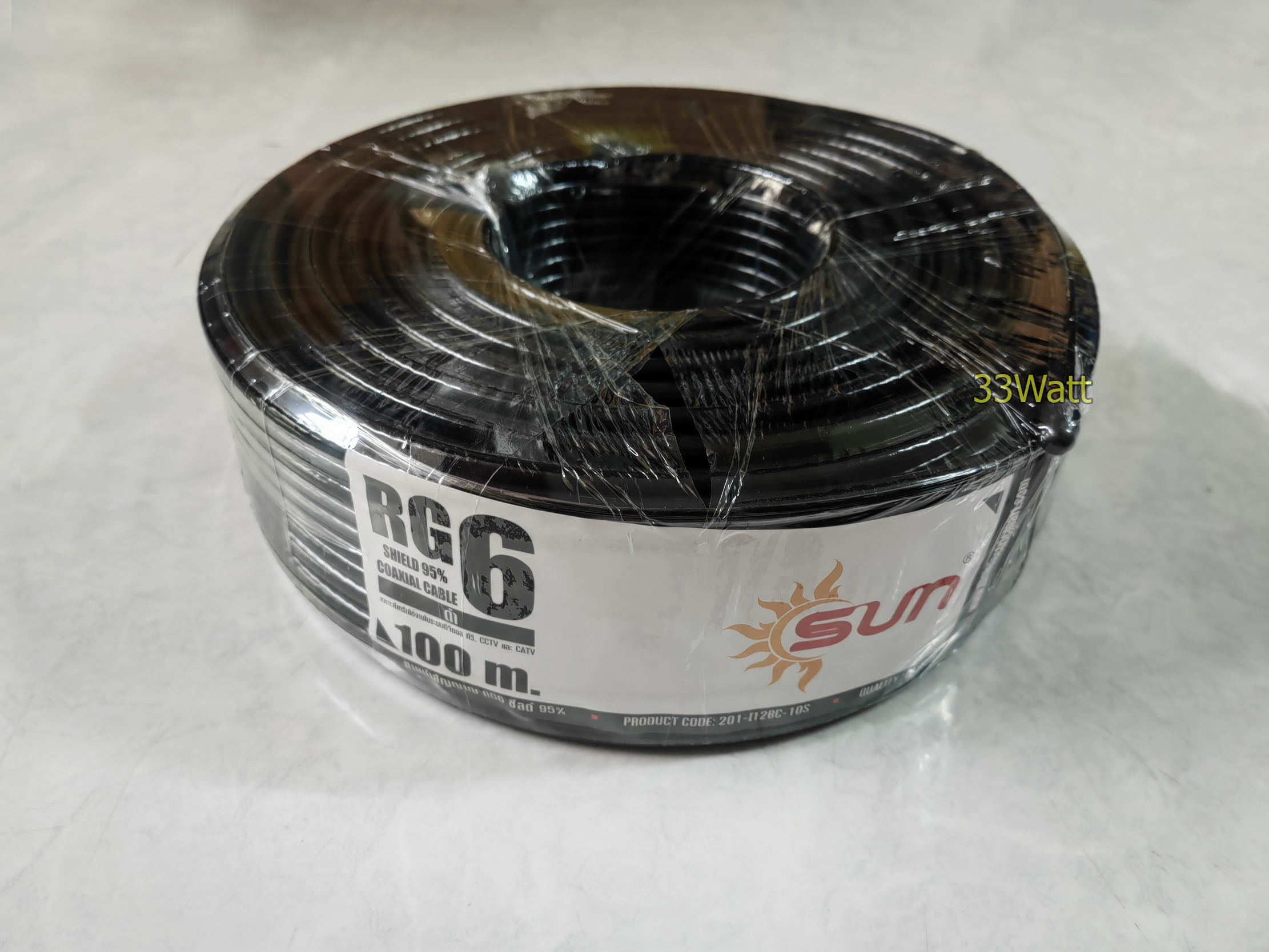 Sun สาย RG6 ชีลด์ 95% 100 เมตร สีดำ | Lazada.co.th