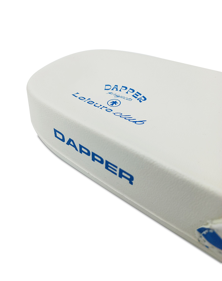 DAPPER x LEISURE PROJECTS รองเท้าแตะ Mosaic Tile Pool Slide Sandals สีฟ้า - DAPPER - ThaiPick