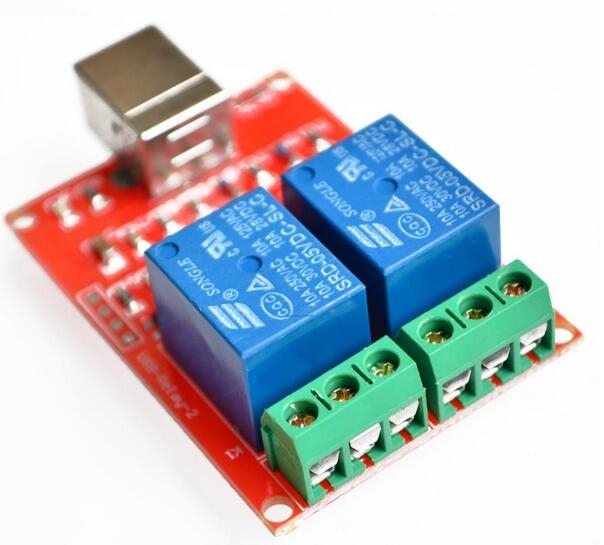 2 Channel USB Relay Module รีเลย์ 2 ช่องสามารถควบคุมทางคอมพิวเตอร์ผ่าน ...