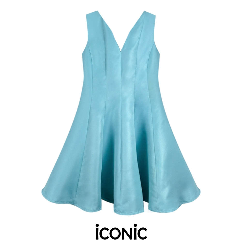 iCONiC BLUE STARWAR DRESS ชุดเดรส ผ้าไหม ตัดต่อ อก34" เอว28" ยาว32" เด ...