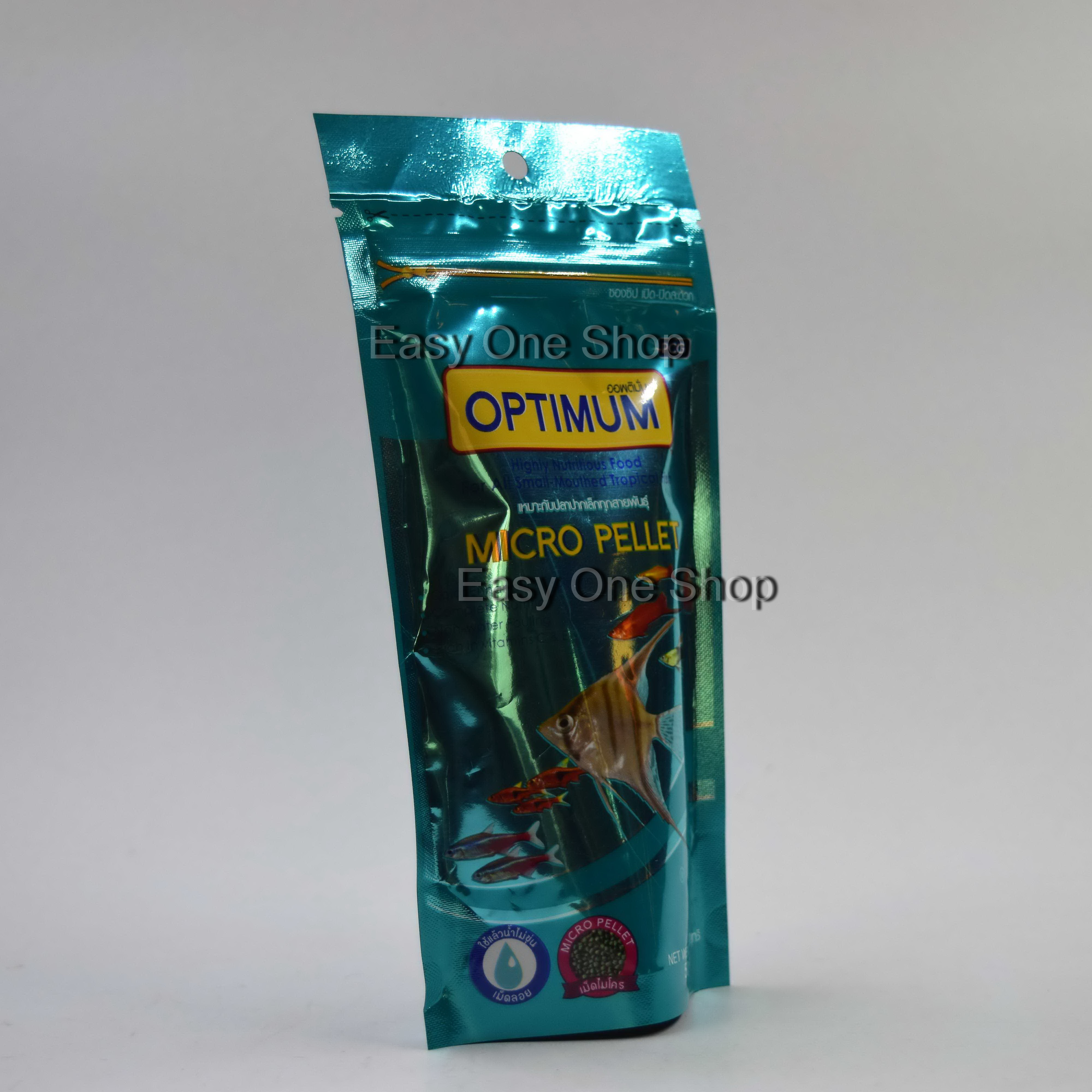 อาหารปลาเม็ดจิ๋ว OPTIMUM รุ่น Micro Pellet ขนาด 50 กรัม เม็ดลอย น้ำไม่ ...