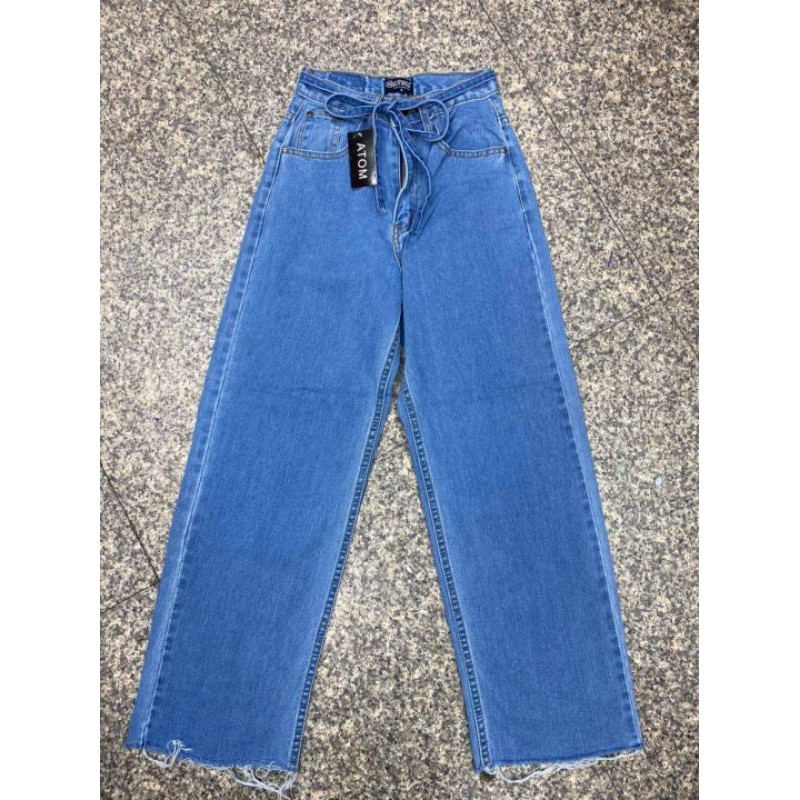 atom jeans กางเกงยีนส์เอวสูงทรงกระบอก รุ่นผูกโบว์ ผ้านิ่มเหมือนเดิมจ้า ...