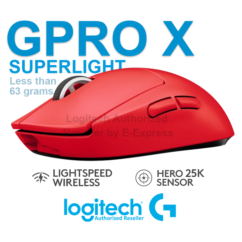 Logitech G PRO X Superlight Gaming Wireless Mouse (Red) เมาส์เกมมิ่งไร้ ...
