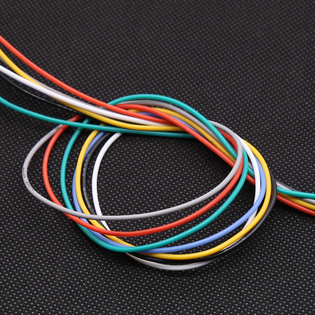 1 Meter 26AWG Flexible Rubber Silicone Wire Cable 200℃ 600V Soft Multicore Wire Cables Black Red ...