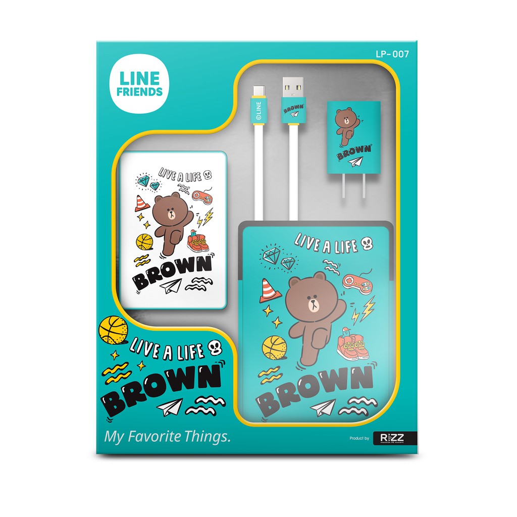 Rizz(ริซ) LINE FRIENDS Charger Giftset ชุดอุปกรณ์ชาร์จType C ...
