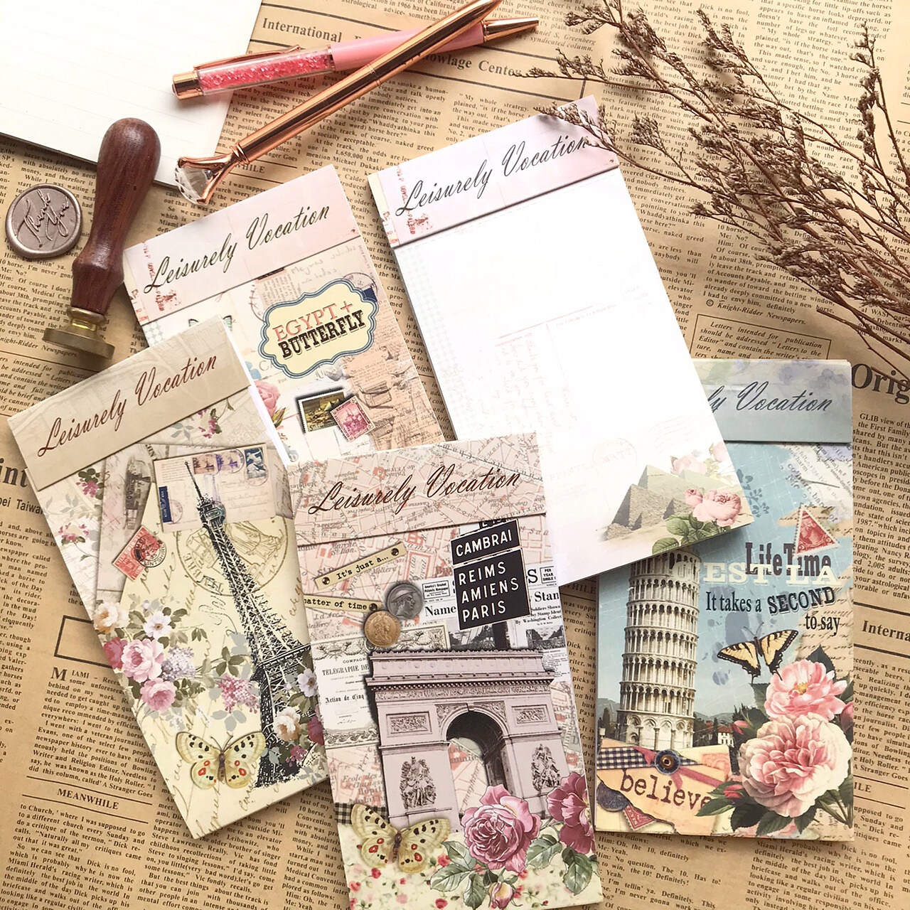 Genique (จีนิค) สมุดกระดาษโน้ตแบบฉีก World Collection 1set จำนวน 5 ชิ้น ...