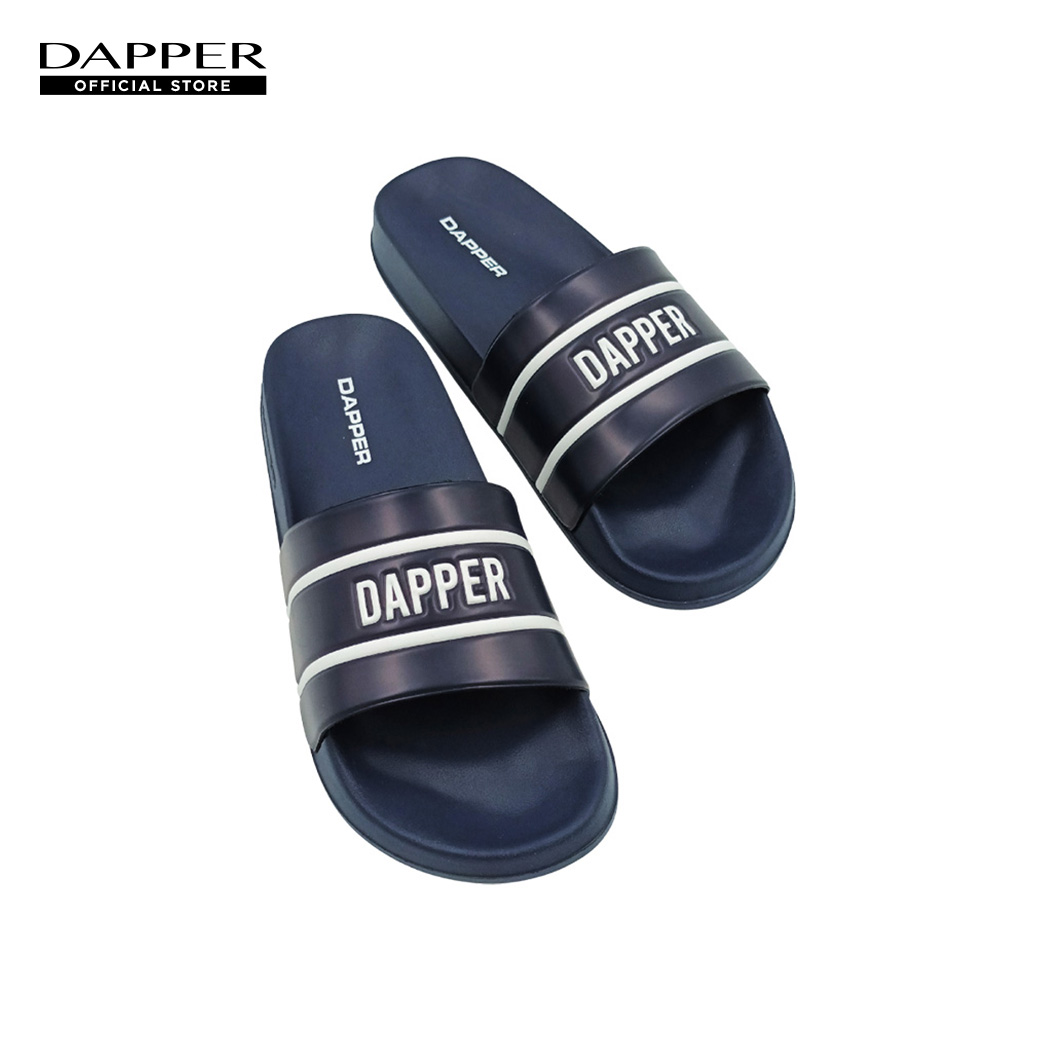 DAPPER รองเท้าแตะ DAPPER Logo Stamp Pool Slide Sandals สีกรมท่า ...