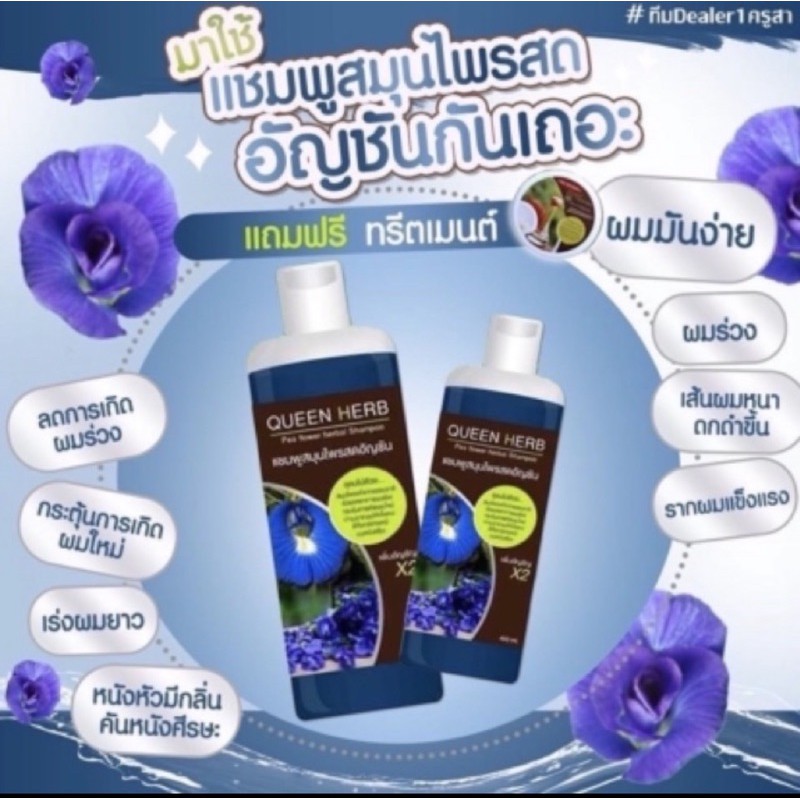 Queen Herb ควีน เฮิร์บ ชุดแชมพูสมุนไพร แชมพูอันชัญ ทรีทเมนต์อัญชัน ...