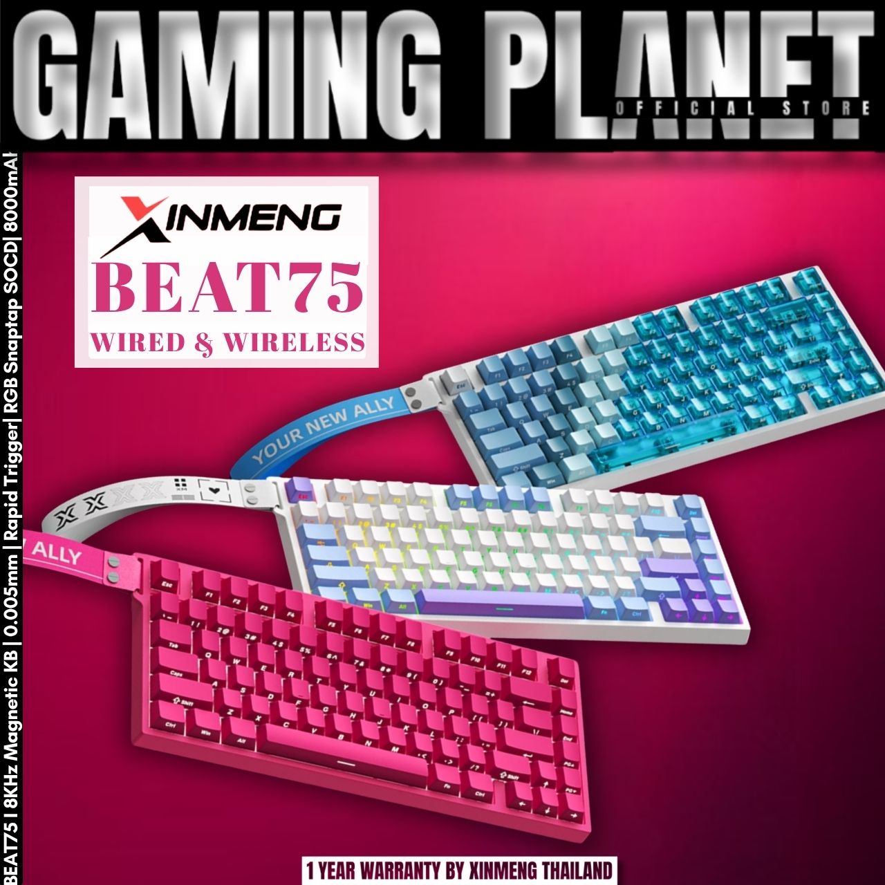 NEW ARRIVAL XINMENG BEAT75 I 8KHz Magnetic KB 0.005mm Rapid Trigger RGB ...