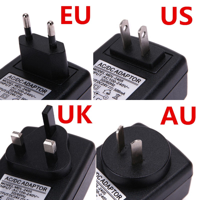 24V universal power supply Adapter AC DC 24 V 0.5A 500mA 0.6A 600mA 1A 1.25A 1250mA 1.5A 2A ac ...