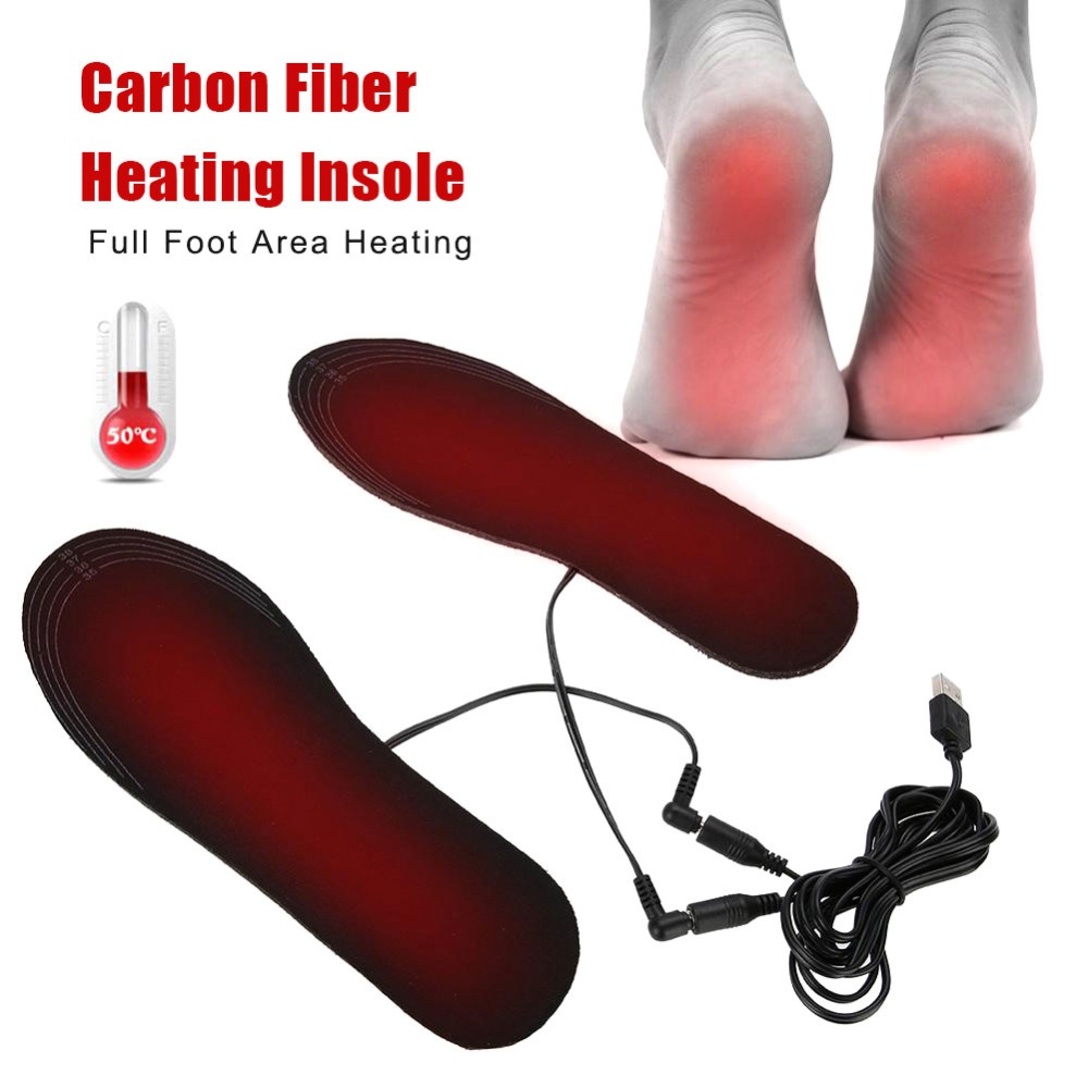 Heated Insoles for Sports Shoes USB Electric Foot Warming Pad Feet ...