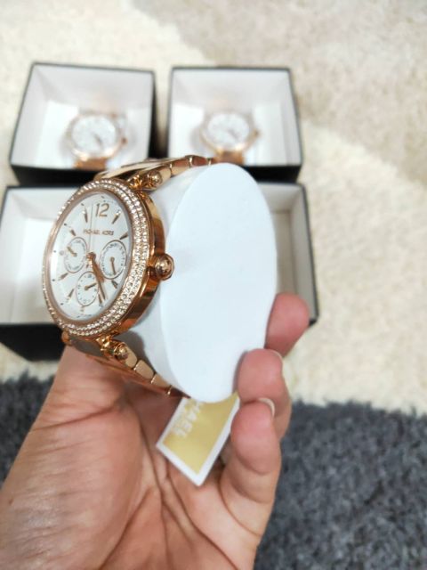 นาฬิกา MICHAEL KORS Parker Chronograph Rose Gold-Tone Ladies Watch # ...