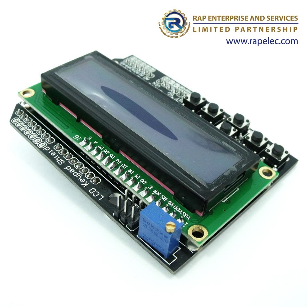 1602 LCD Display Module With Keypad Shield Board Blue Backlight For ...