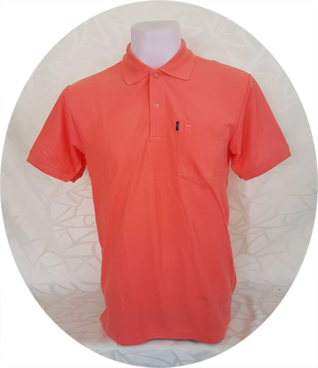เสื้อโปโล ( Polo Shirt )แบรนด์ Geeko ตรากวาง สีพื้นชาย สีโอรส(สดปานกลาง) Gkc - 17M - Geekolike ...