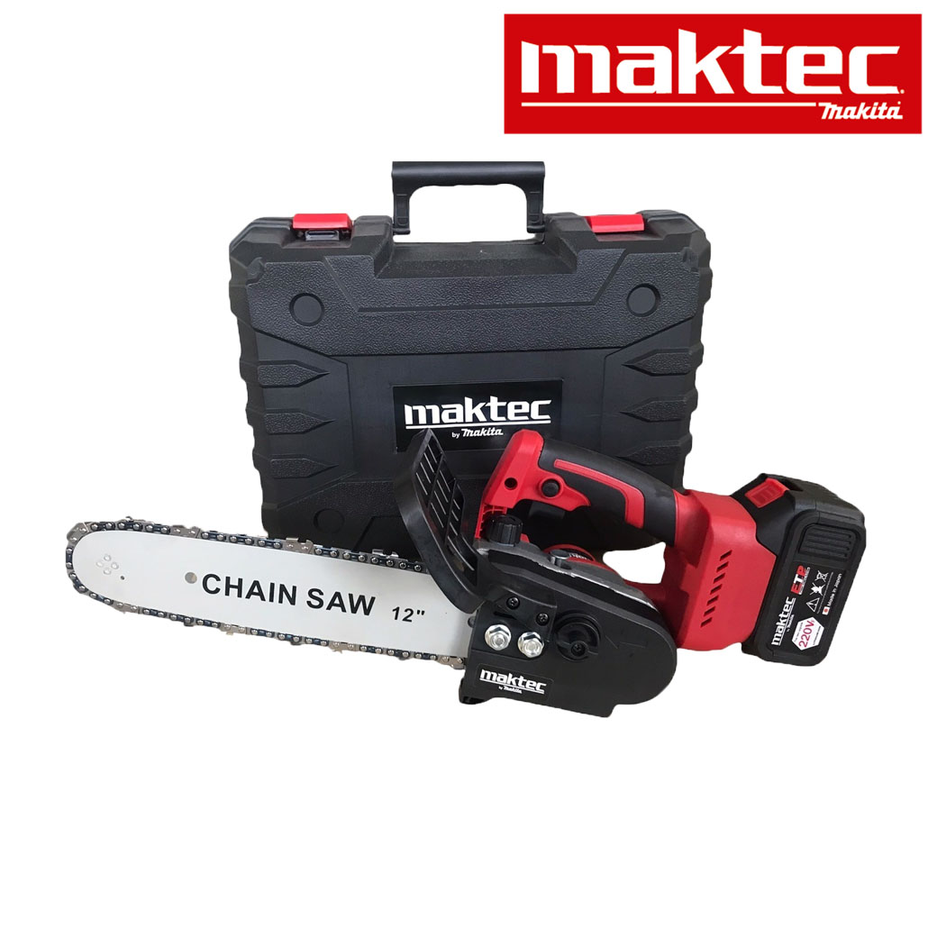 Maktec เลื่อยโซ่ไร้สาย เลื่อยโซ่แบตเตอรี่ 220V บาร์ 12นิ้ว กำลัง 1900w ...