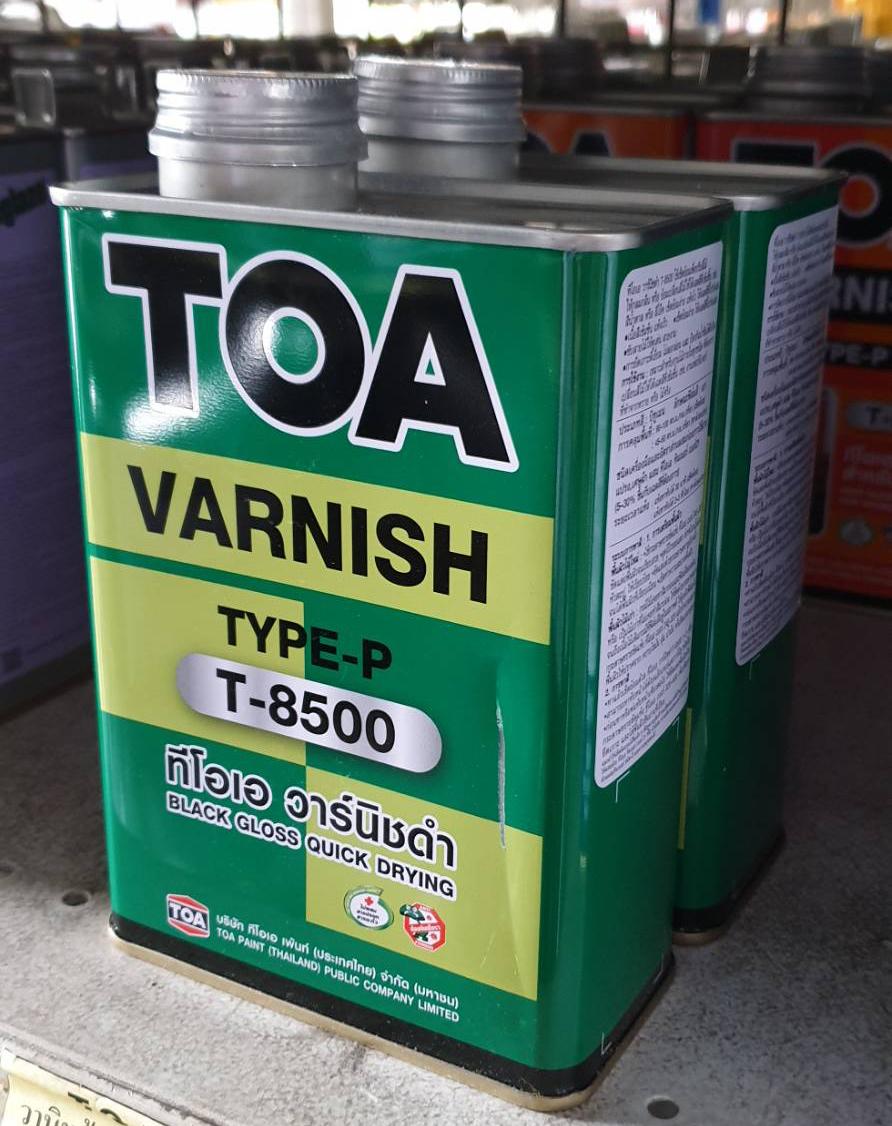 วานิชดำ TOA T-8500 ทีโอเอ สำหรับภายนอก ชนิดดำเงา ขนาด 1/4GL (0.946 ลิตร) รุ่นปลอดภัย ปราศจากโลหะ ...