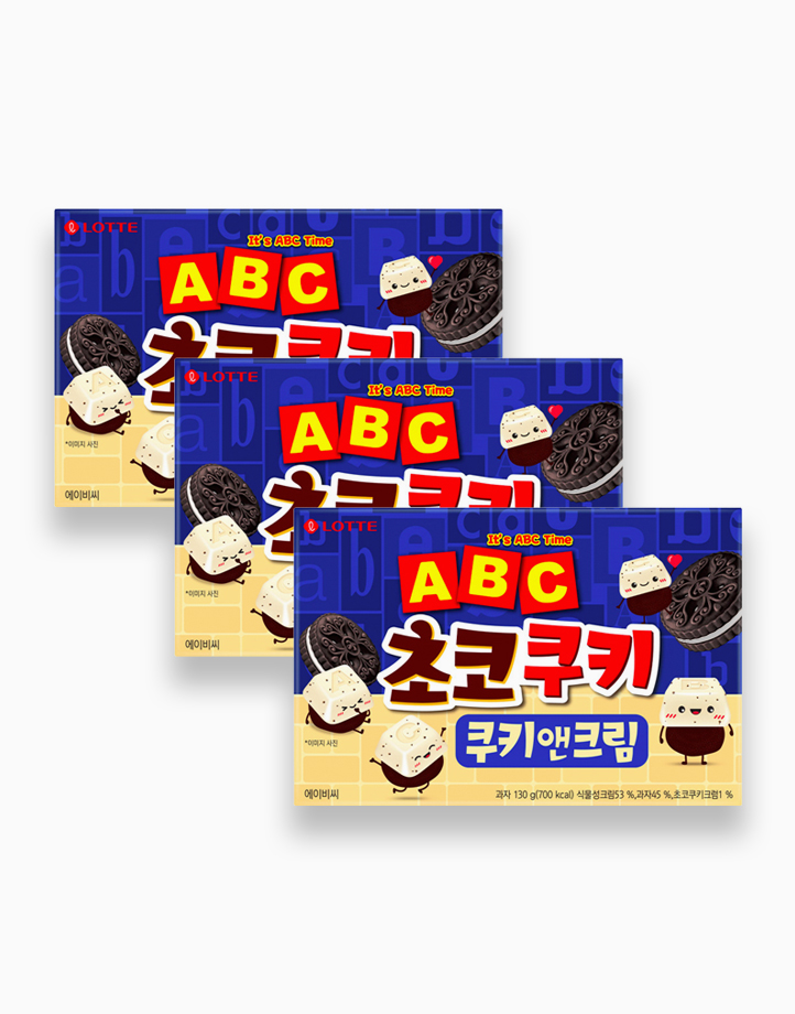 ขนมเกาหลี คุ๊กกี้แอนด์ครีม lotte abc choco cookie&cream 43g - DG mart ...