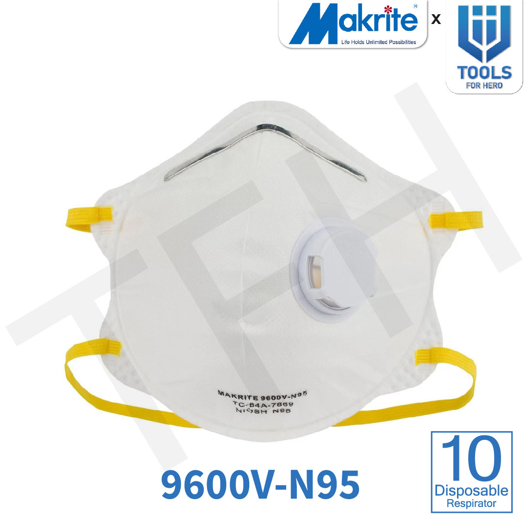 หน้ากากอนามัย Makrite รุ่น 9600V-N95 หน้ากากเอ็น 95 ป้องกันกันฝุ่นและ ...