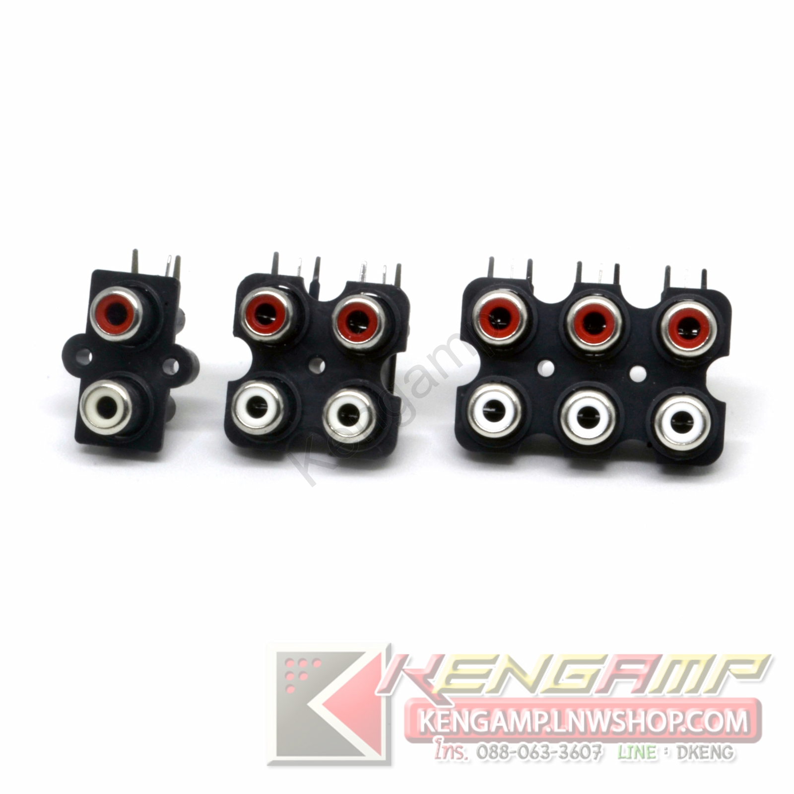(มีตัวเลือก) PJ AV246-8.4-7 สีดำ แจ็ค RCA 2P 4P 6P ติดแท่นขาลงปริ้น - KengAmp2555 - ThaiPick