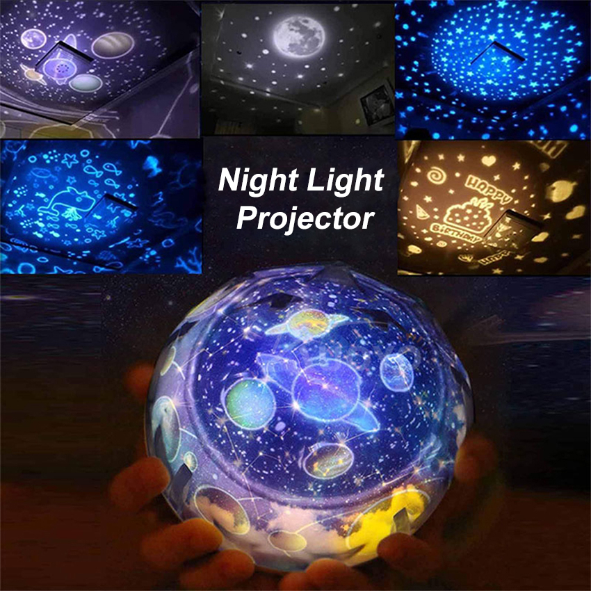 Auoyo Starry Sky Night Light Table Lamp Galaxy Star Lights Planet Magic ...