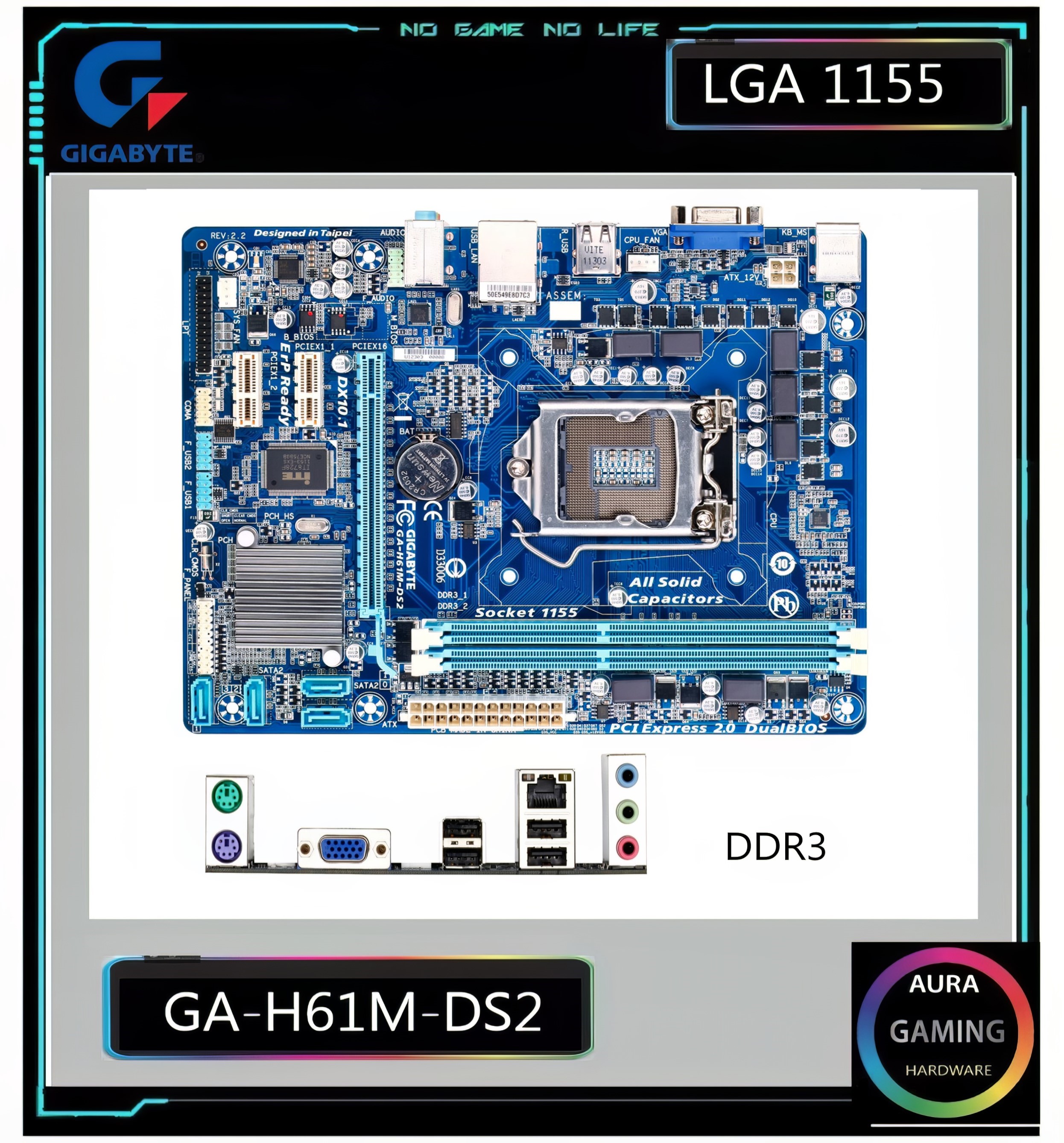 1155 MAINBOARD COMPUTER PC MICRO-ATX GIGABYTE GA-H61M-DS2 (rev. 2.2 ...