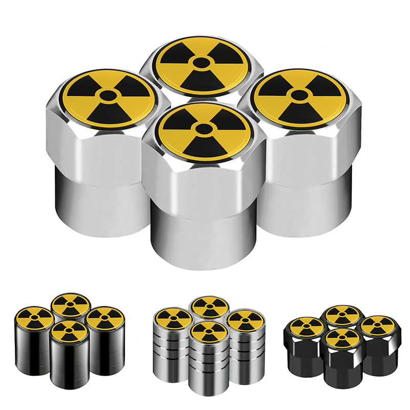 4pcs Car-Styling Nuclear Radiation Emblem case Car Tire Valve Caps ...