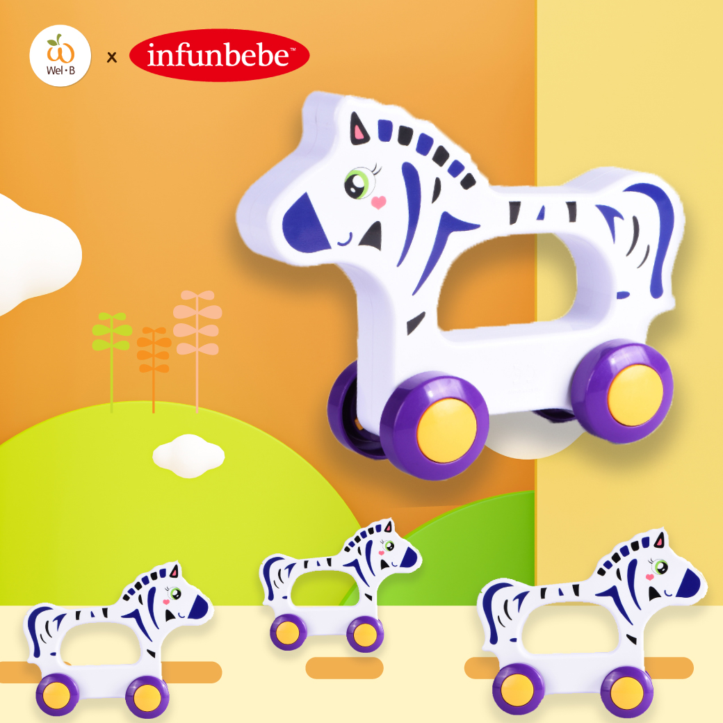 Wel-B x Infunbebe PUSH N GO ANIMALS ZEBRA (รถลากของเล่น ม้าลาย) - ของ ...