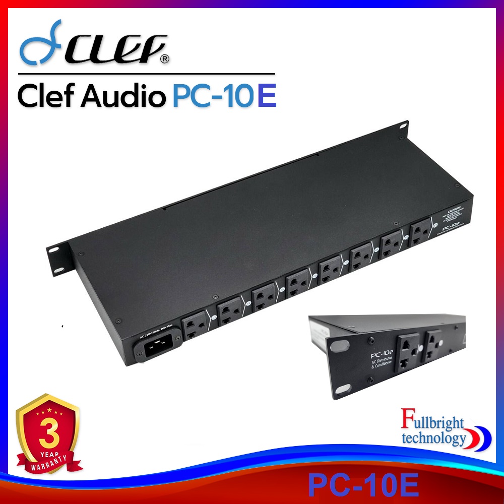Clef Audio PC-10e | เครื่องกรองสัญญาณกระแสไฟ 10 ช่อง พร้อมหน้าจอ LED แสดงไฟ ดิจิตอล 1U ใส่ตู้ ...