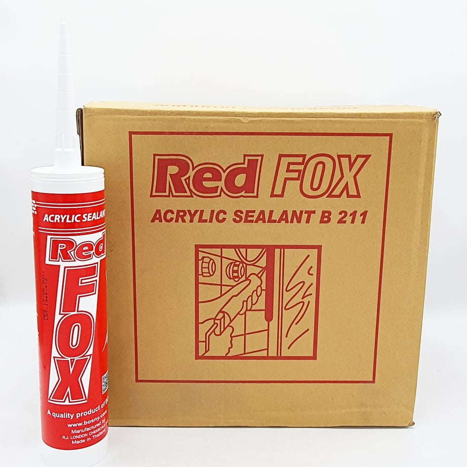 กาวอะครีลิก REDFOX 1 ลัง 20 หลอด มีสี น้ำตาล ขาว ดำ เทา กาวซิลิโคน ซิลิโคน อะคิลิก Red Fox ...