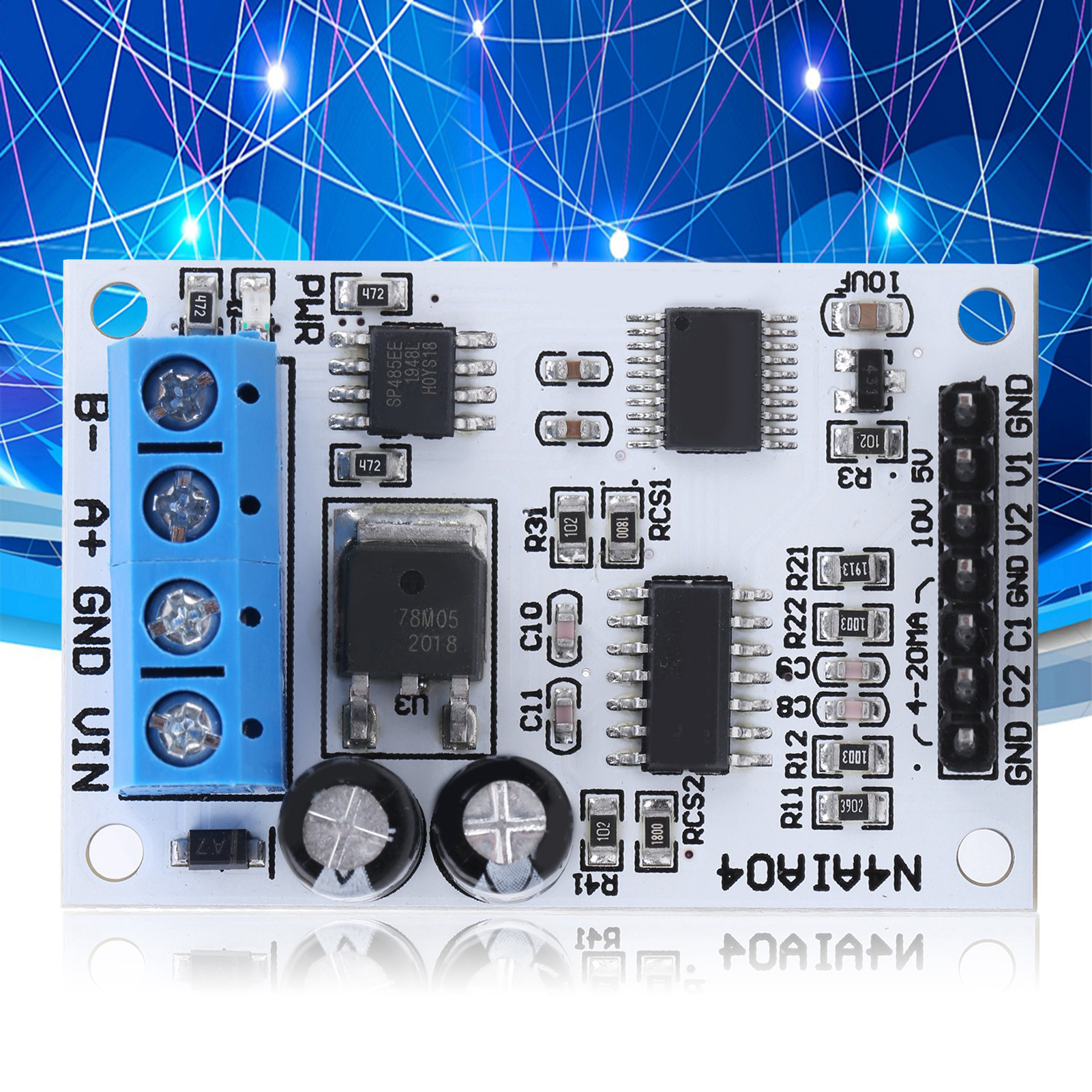 Walfront 4 ‑ 20MA RS485แรงดันไฟฟ้า Analog Collector Analog Acquisition ...