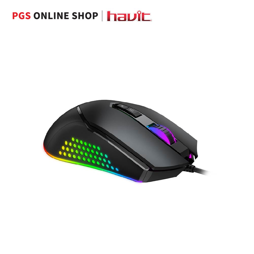 Havit MS 814 Gaming Mouse (เมาส์เกมมิ่ง) RGB backlit gaming mouse USB 800 -6400DPI สินค้ารับ ...
