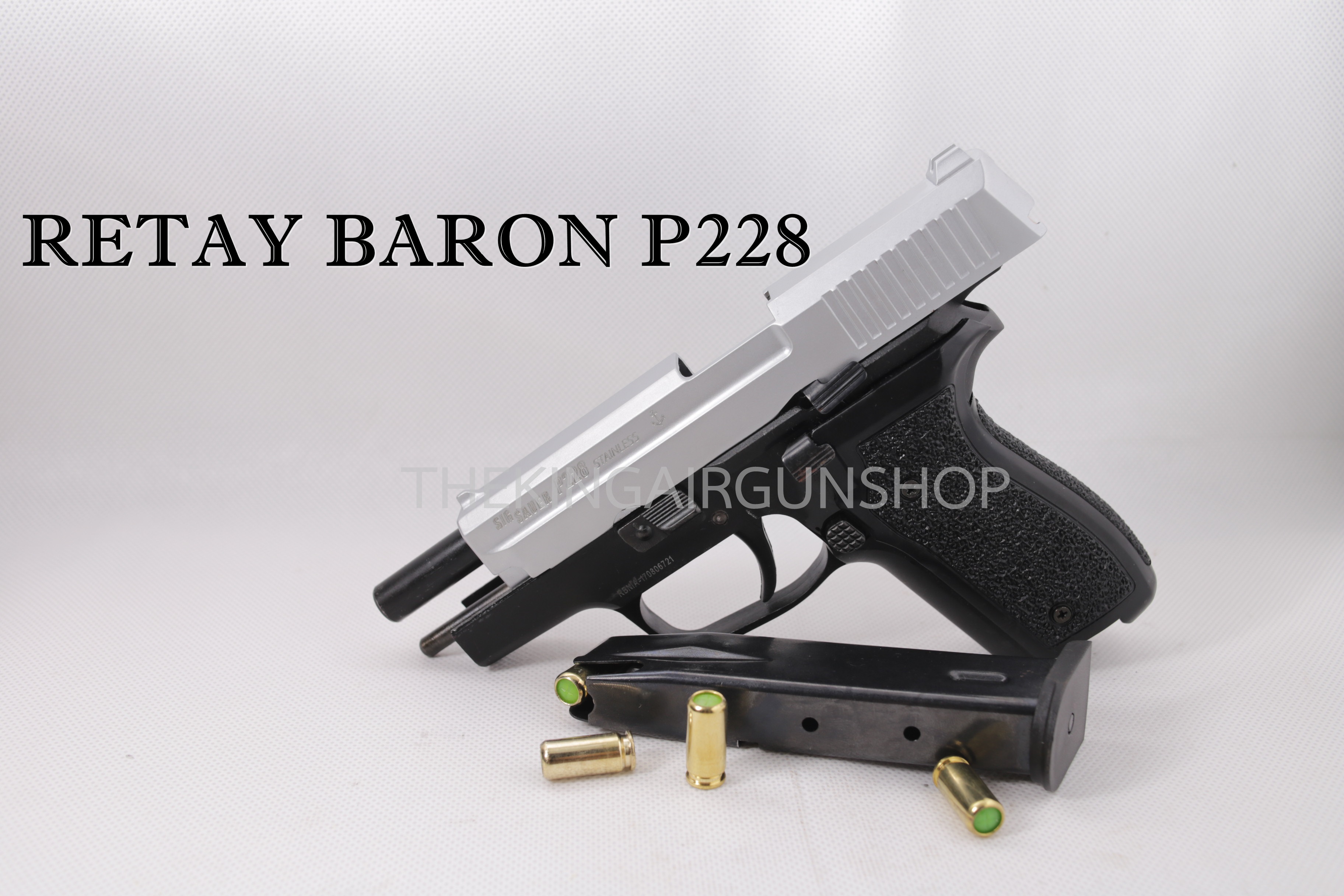 Retay Baron Sig Sauer P228 สีเงิน ด้าน 9 P.A.K. Blank Gun ****New ...