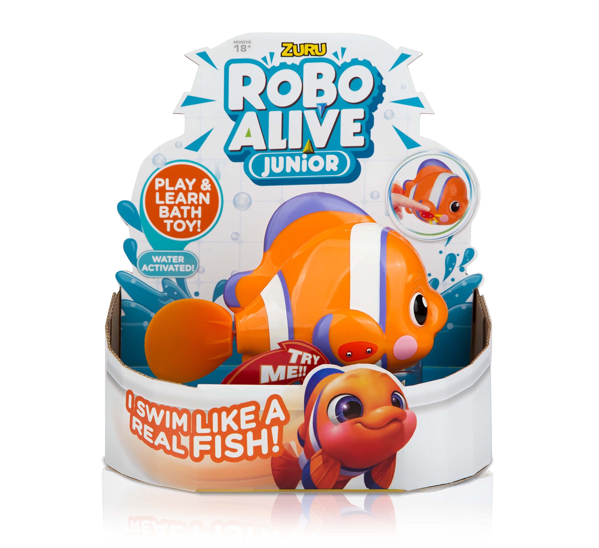 พร้อมส่ง ปลาหุ่นยนต์ว่ายน้ำได้จริง มีไฟ ของแท้ USA ROBO ALIVE Zuru Fish ...