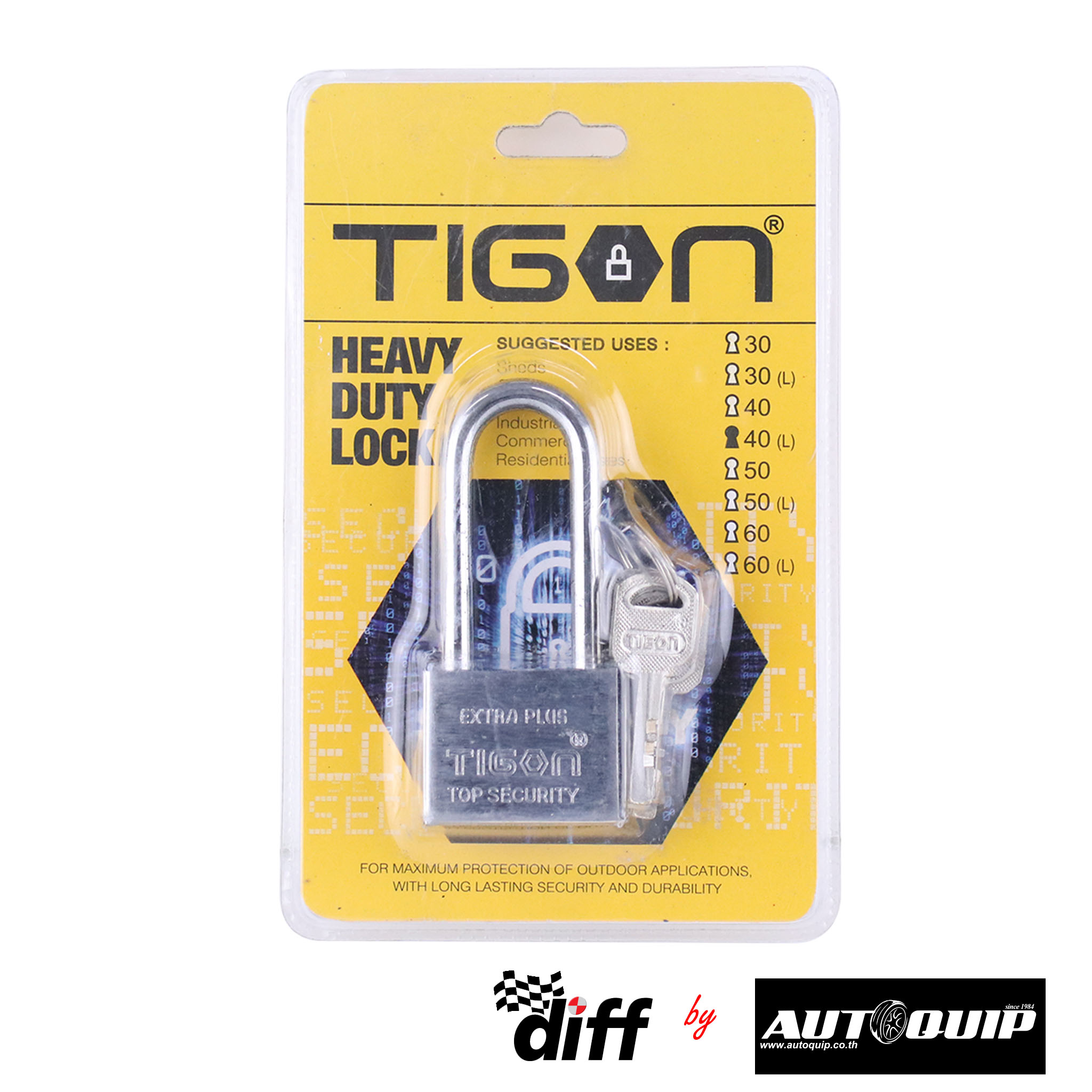 TIGON กุญแจชุบ คอยาว 40 มิล | Lazada.co.th