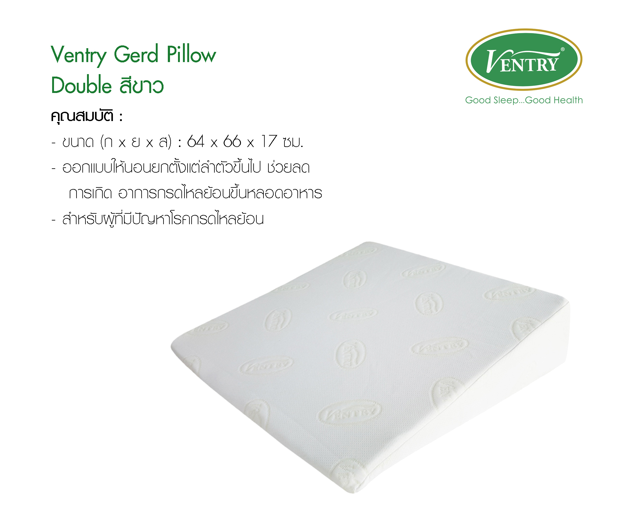 Ventry Gerd Pillow เบาะกรดไหลย้อน - Ventry official - ThaiPick