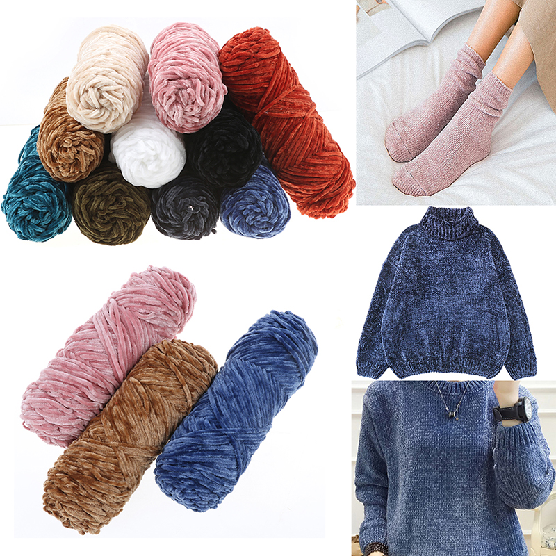 Qearl 100g Velvet yarn Soft protein Cashmere silk wool Yarn crochet ...