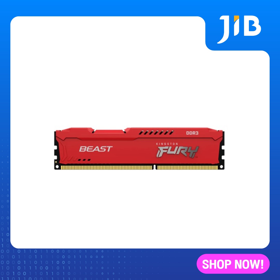 4GB (4GBx1) DDR3/1600 RAM PC (แรมพีซี) KINGSTON FURY BEAST DDR3 (RED ...