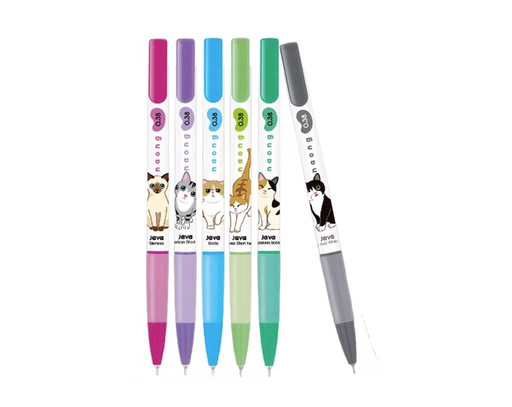 JAVA NAONG & MEONG ปากกาลูกลื่น 0.38 ลายน้องแมว & ลายน้องหมา สีหมึกตาม ...
