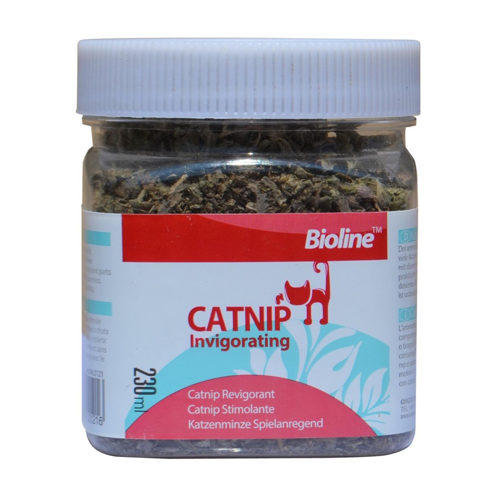 Bioline Catnip 230 g. ขนมแมว ผงแคทนิปป่น กัญชาแมว ใช้โรยบนของเล่น ผ่อนคลาย สำหรับแมวทุกวัย (230 ...