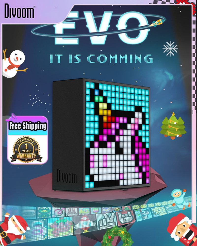 Original Divoom พิกเซลศิลปะลำโพงบลูทู ธ ที่มี 16x16 จอแสดงผล LED APP ...