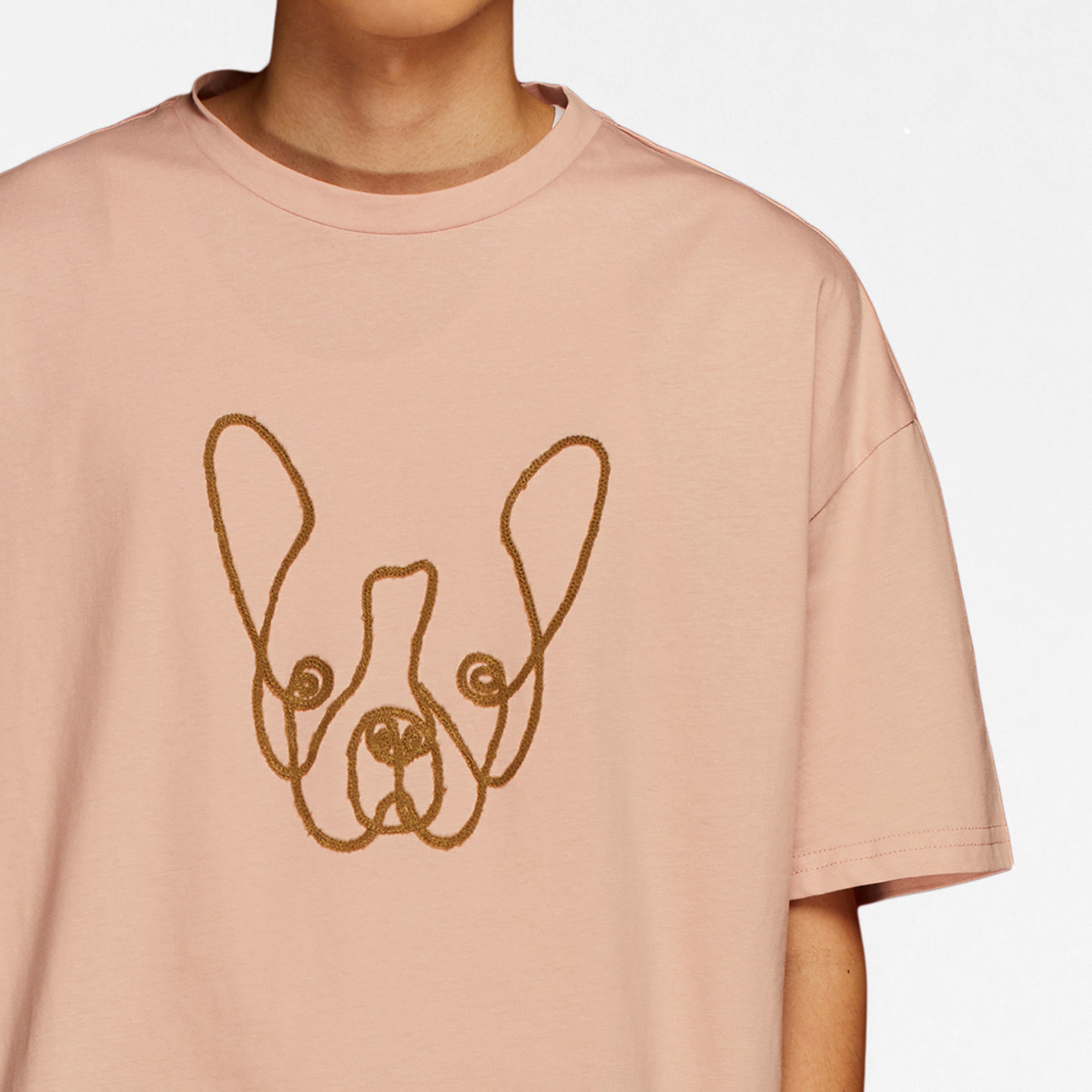 ESP เสื้อทีเชิ้ตลายเฟรนช์ชี่ ผู้ชาย สีชมพู | Frenchy Oversize Tee Shirt ...