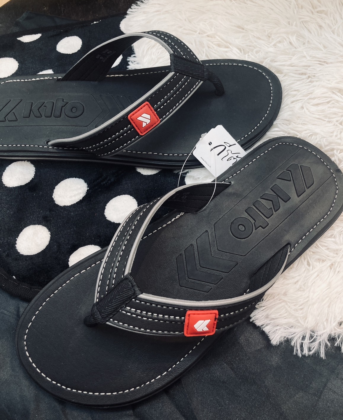 เท่ แตะดำหนีบ kito ป้าย 428 ลดถูกสุด ได้ 335 พื้นFLEX ใส่สบาย พื้นนุ่ม ...