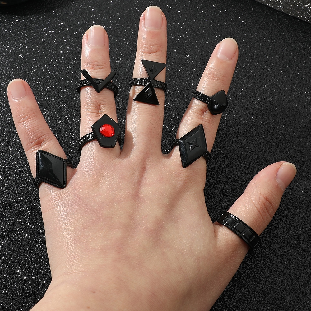 【Hot seller】 Free Shipping 7Pcs Set Genshin Impact Hutao Cosplay Ring ...