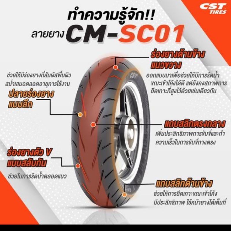 ยาง CST CM-SC01 ที่สุดของยาง Scooter สายสปอร์ต สำหรับ XMAX FORZA และ ADV350 - Snine speed - ThaiPick