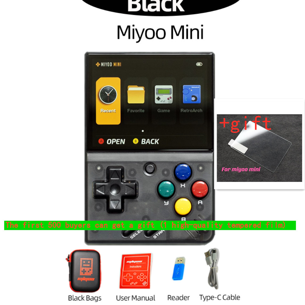 จัดส่งฟรี-ใหม่สีดำใส miyoo MINI V3เกมคอนโซลย้อนยุค2.8นิ้ว IPS HD แบบ ...